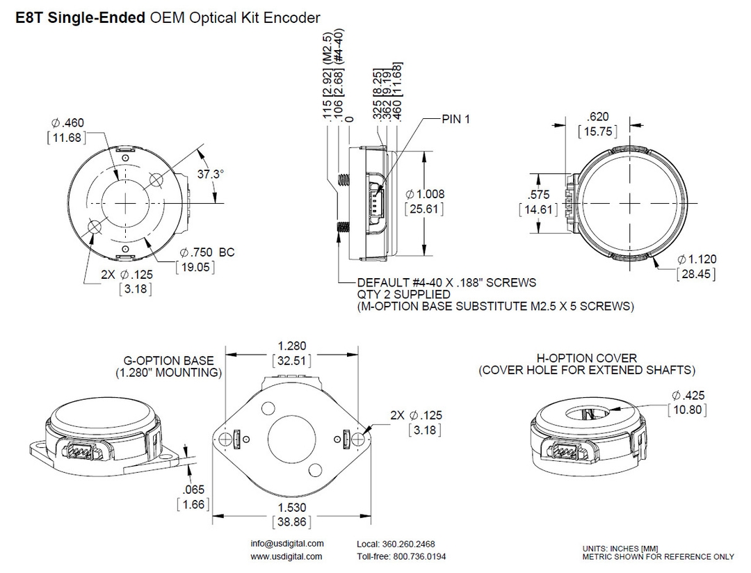 E8T Optical Encoder for Stepper Motors | Lin Engineering