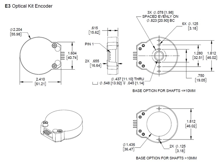 E3 Optical Encoder for NEMA 23 & 34 Stepper Motors