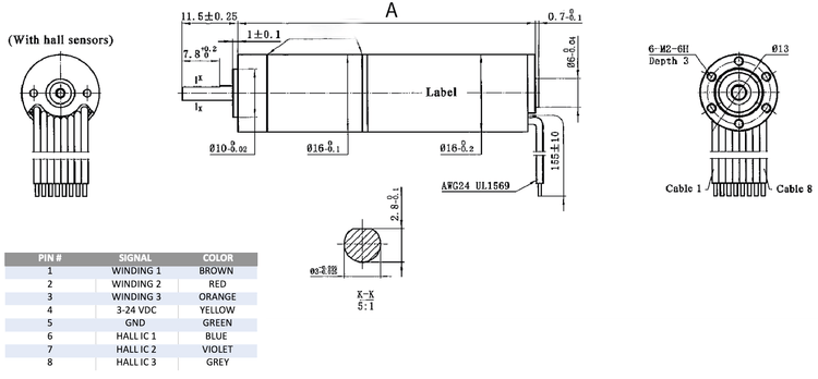 SLU16CH052-24-G406 | Slotless BLDC Motor | Lin Engineering